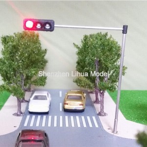 model Mini 1:87 Traffic Light---3 aspect signal metal lamppost,three ...